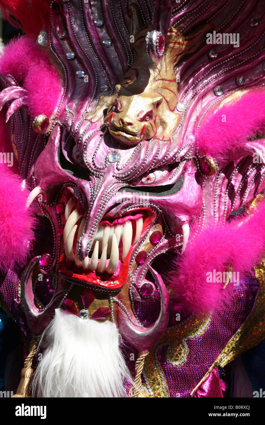 Carnival participant wearing fancy dress of Diablo Cojuelo performs ...