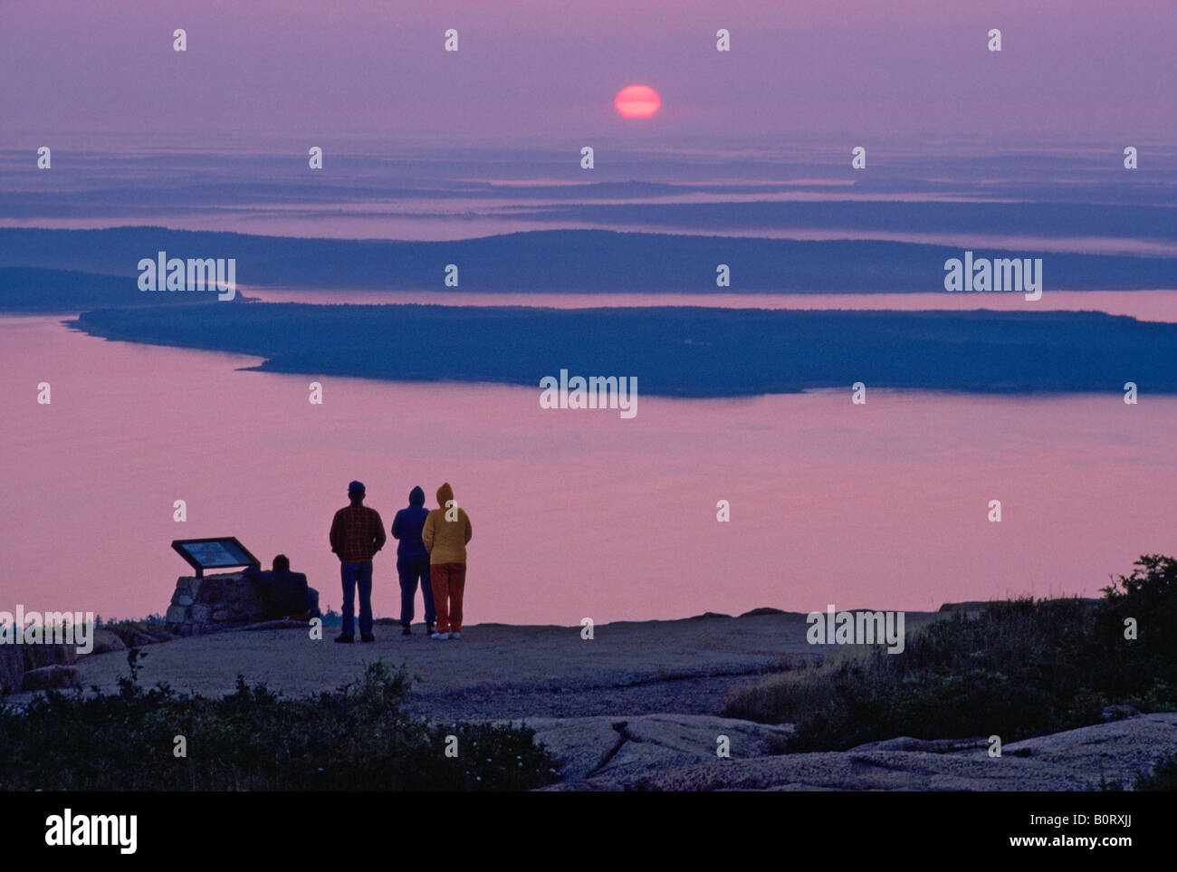 First Sunrise in the USA Cadillac Mountain Acadia National Park Maine ...
