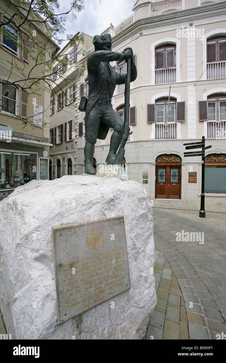 Gibraltar s commemorative monument to the Royal Engineers Stock Photo ...