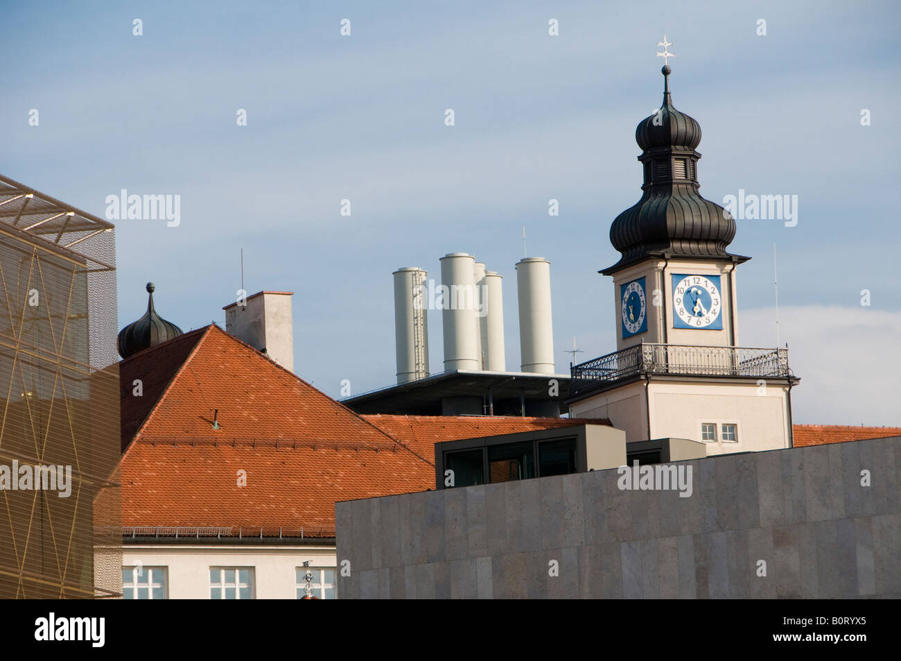 Different architectural style in Downtown Munich, Bavaria, Germany ...