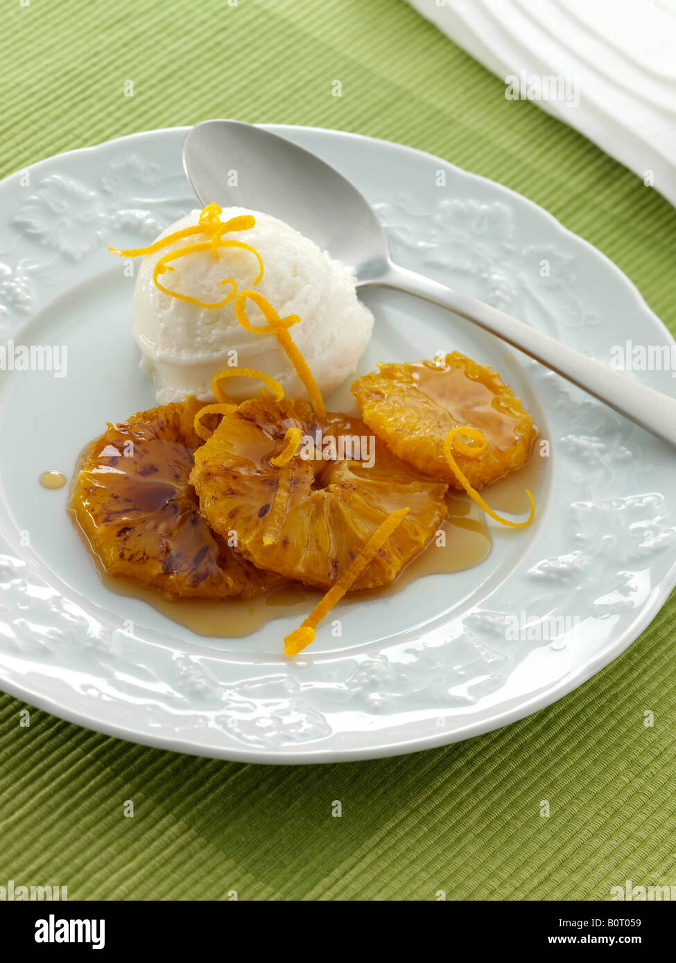 Lemon Sorbet French frozen dessert editorial food Stock Photo - Alamy