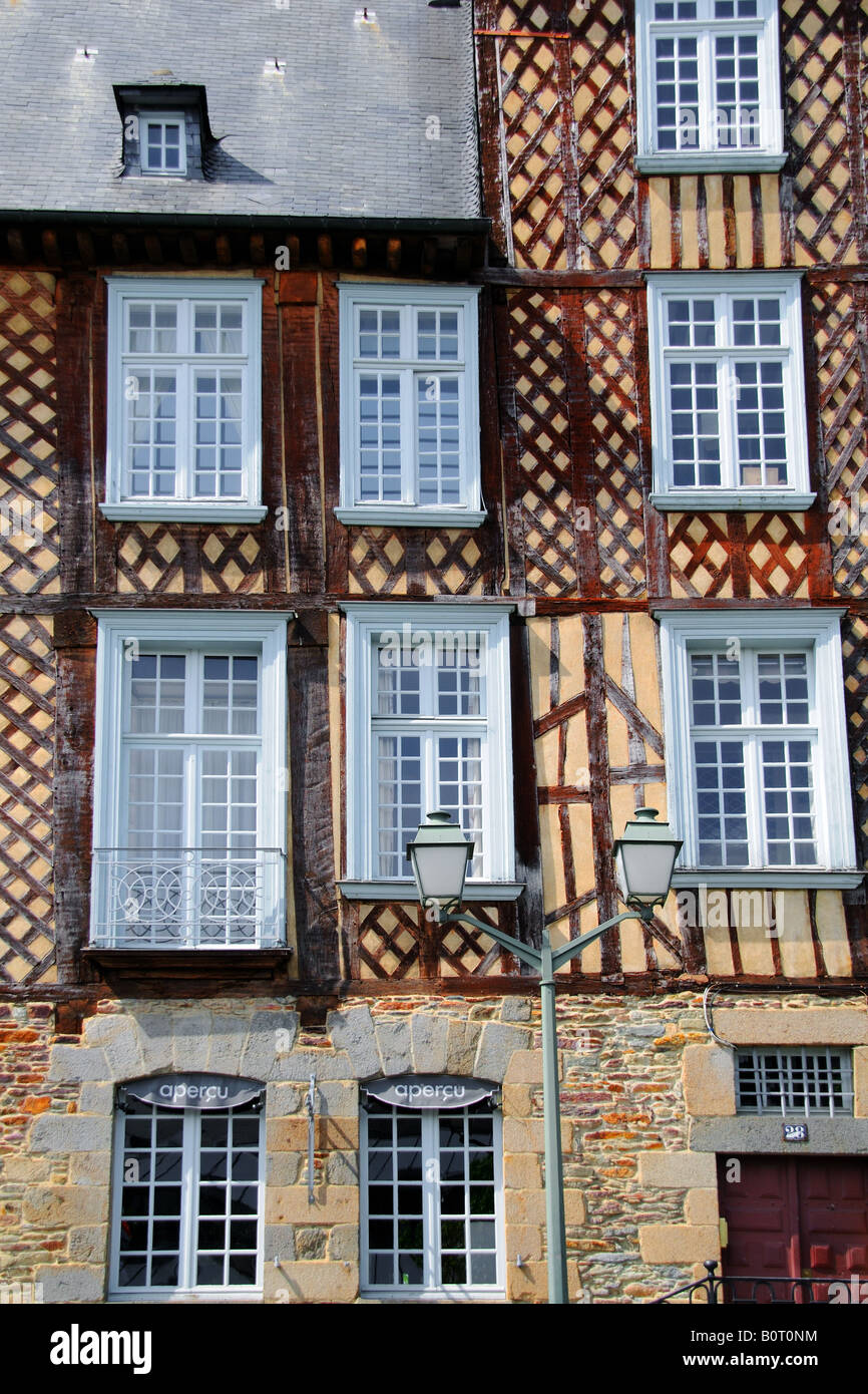 Medieval houses in the old centre of Rennes Brittany France Stock Photo ...