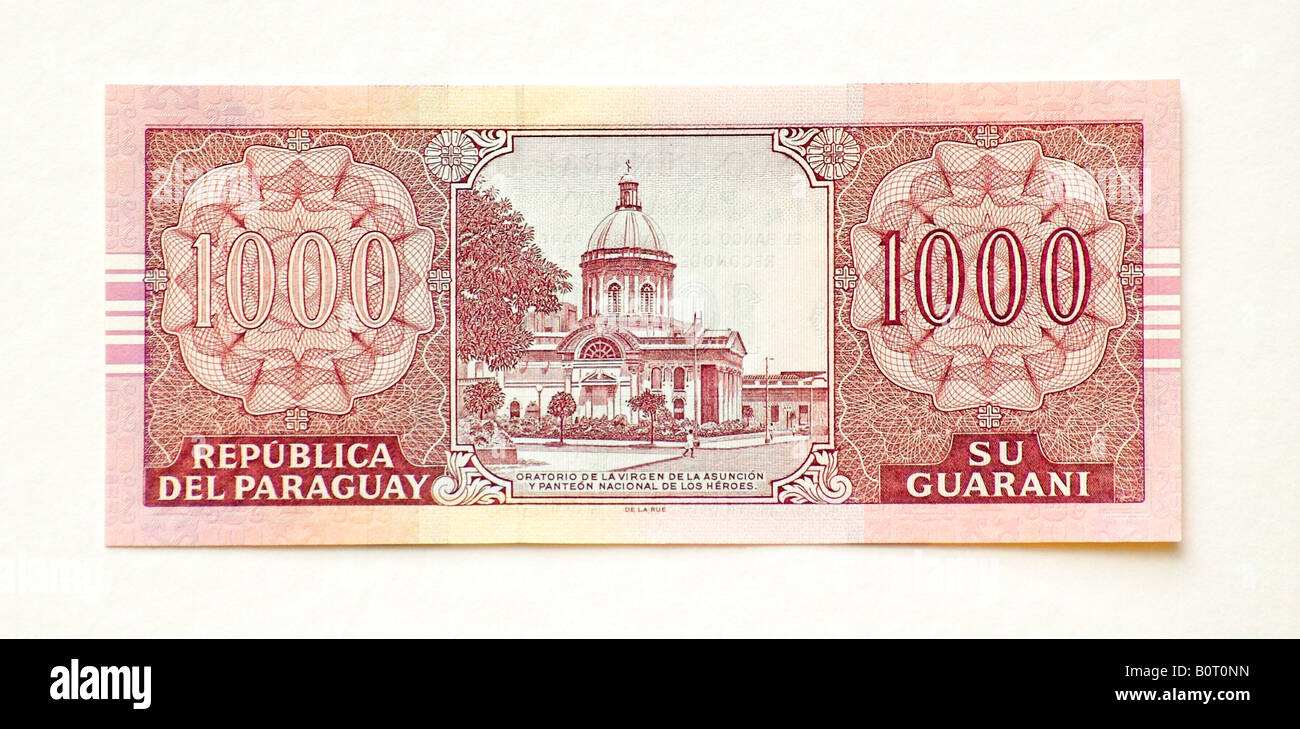 Paraguay 1000 Guarani bank note Stock Photo - Alamy
