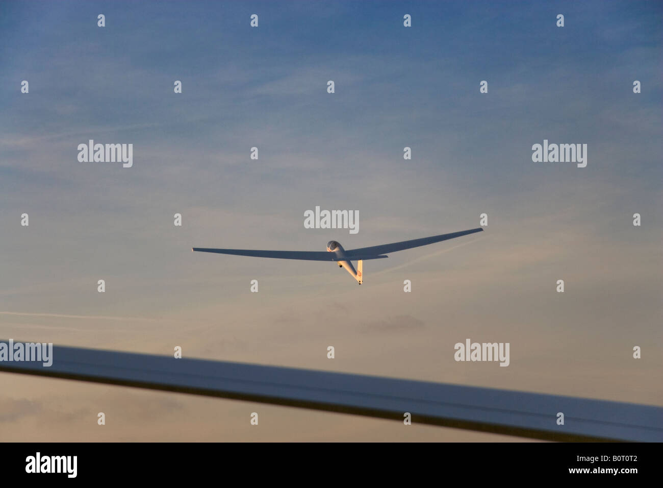 Air to air view of a glider from a glider flying behind it Stock Photo ...