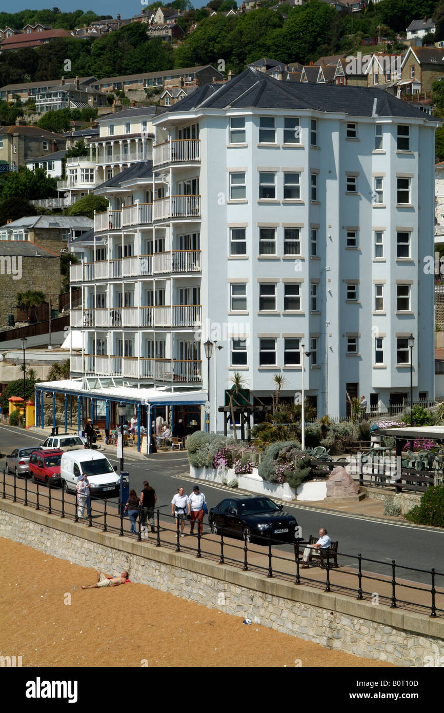 Seaside properties overlook Ventnor seafront Isle of Wight England ...