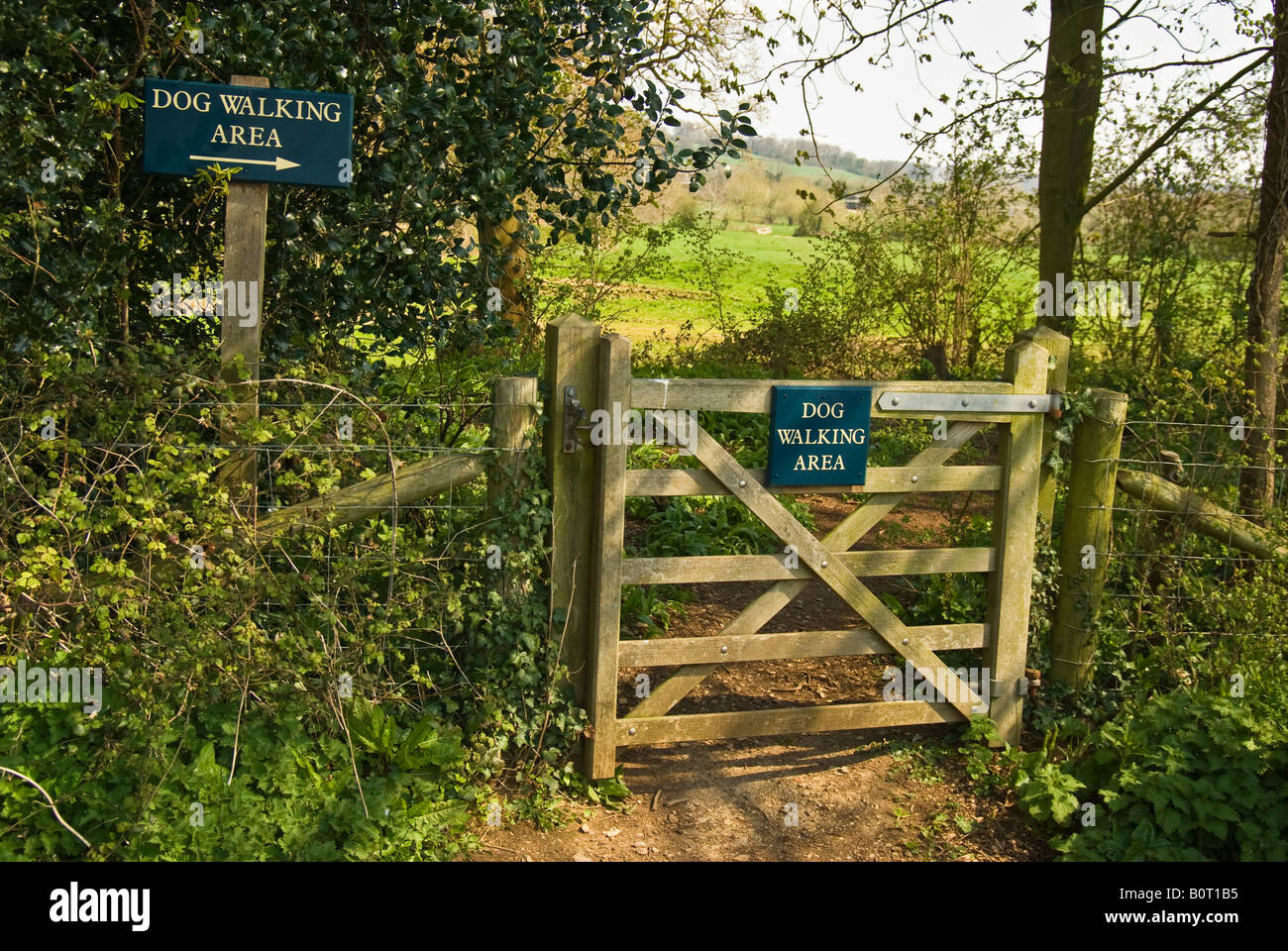 Dog exercise area and directions Stock Photo - Alamy