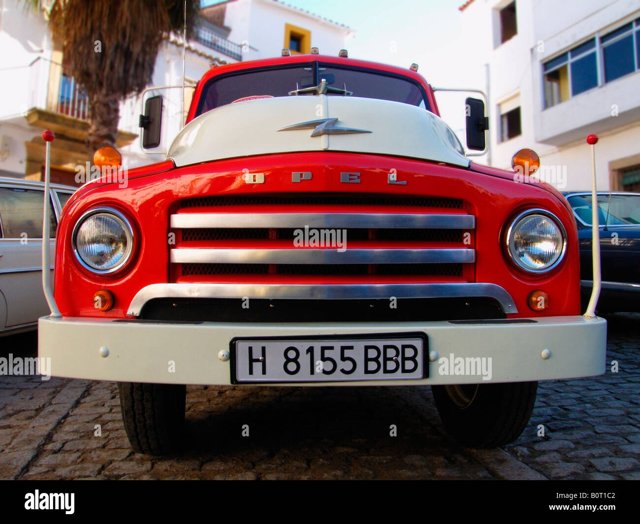 Old red Opel Truck Stock Photo - Alamy
