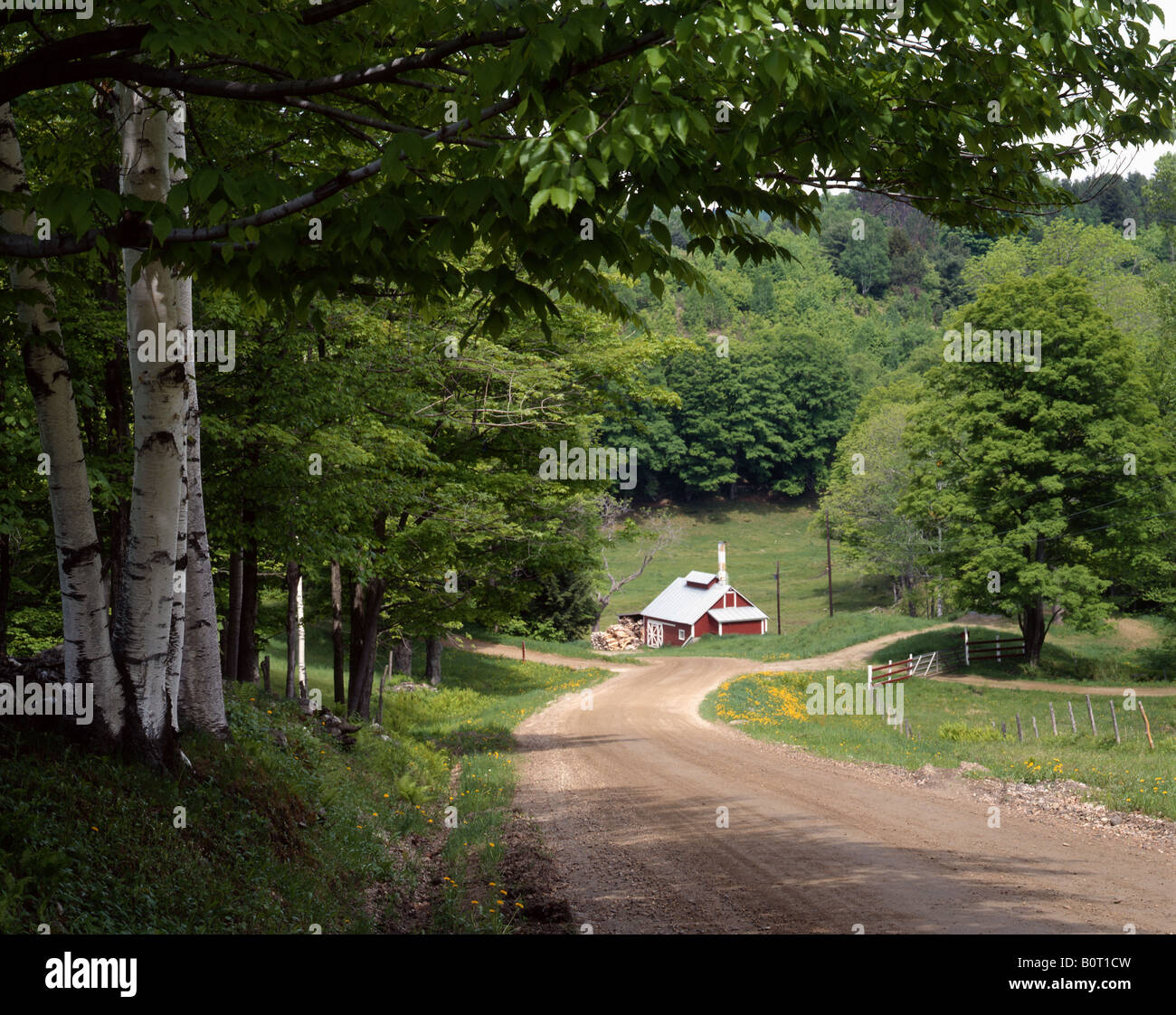 Country Lane with Barn (New England Stock Photo - Alamy