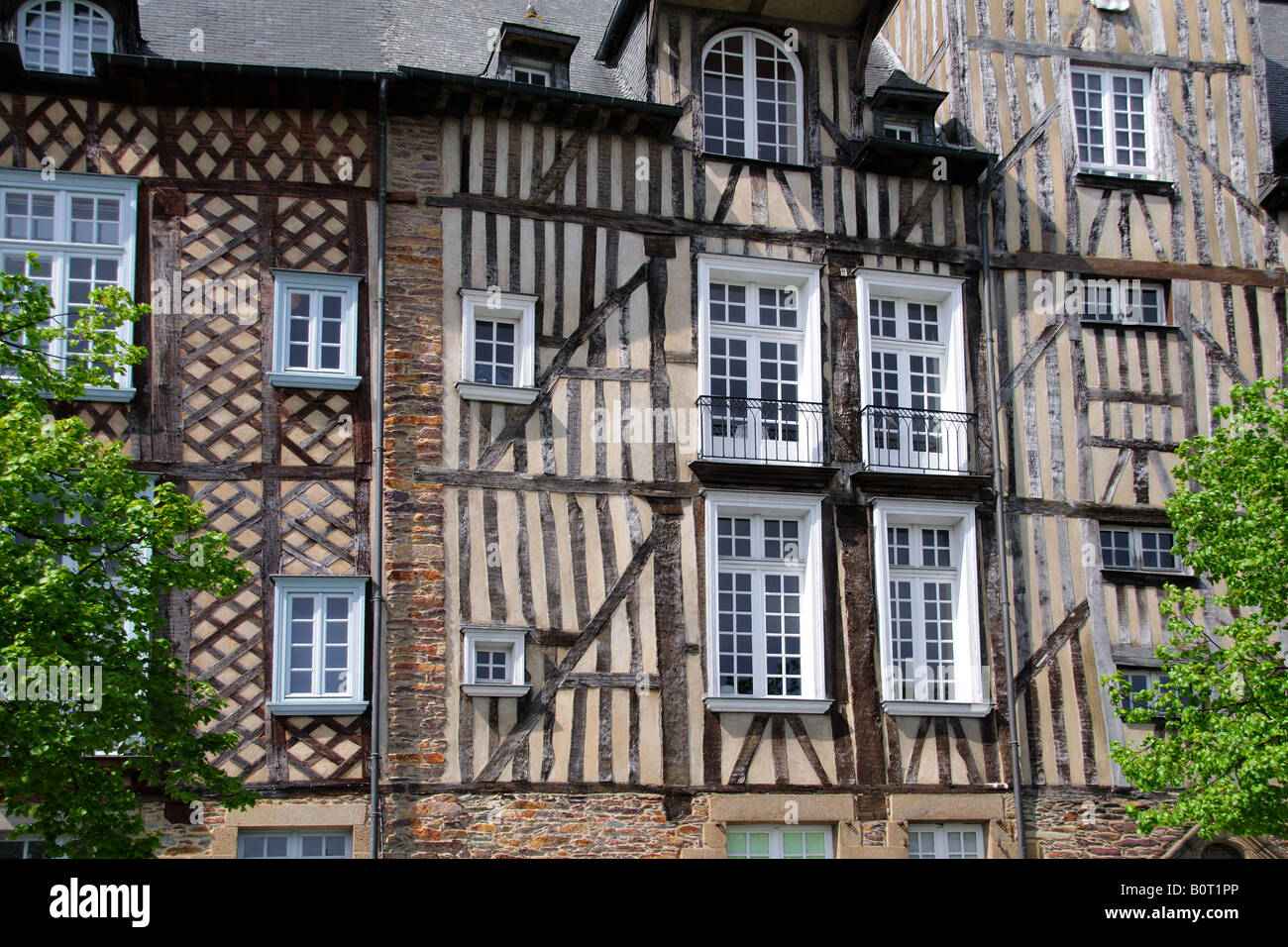Medieval houses in the old centre of Rennes Brittany France Stock Photo ...