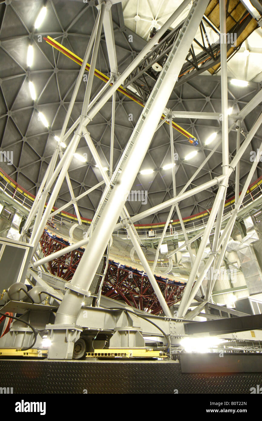 Interior of the Observatory building housing the SALT telescope ...