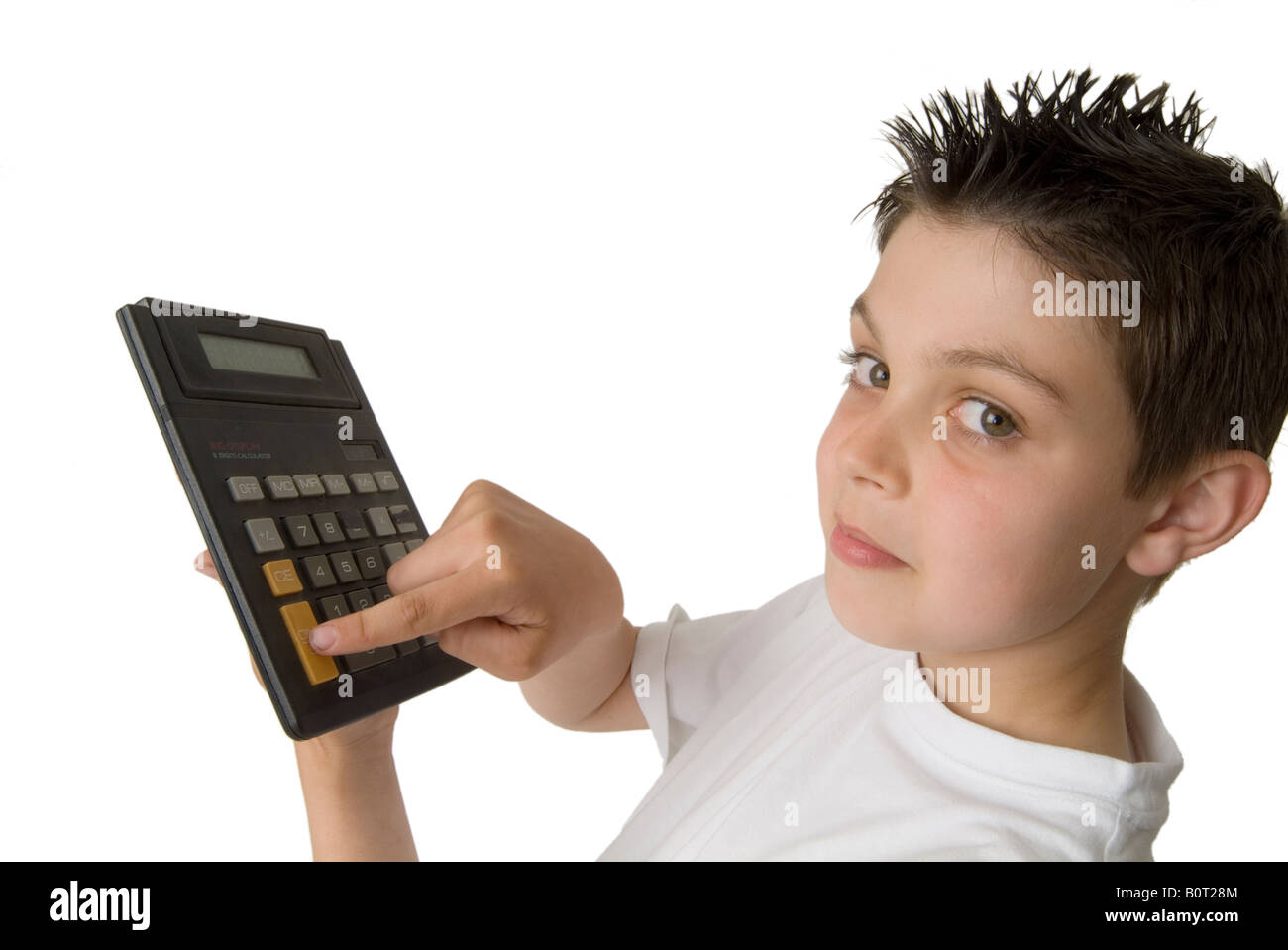 whizz kid whizzkid financial calculator boy child Stock Photo - Alamy