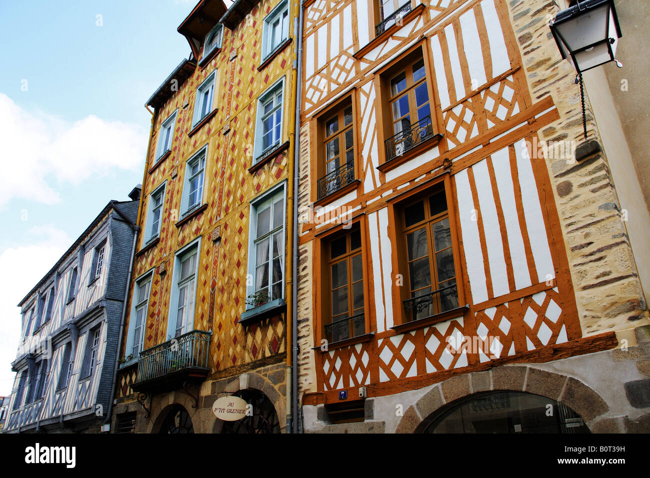 Medieval houses in the old centre of Rennes Brittany France Stock Photo ...
