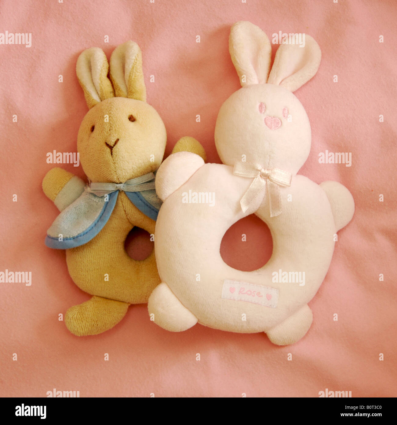 Bunny baby rattles Stock Photo - Alamy