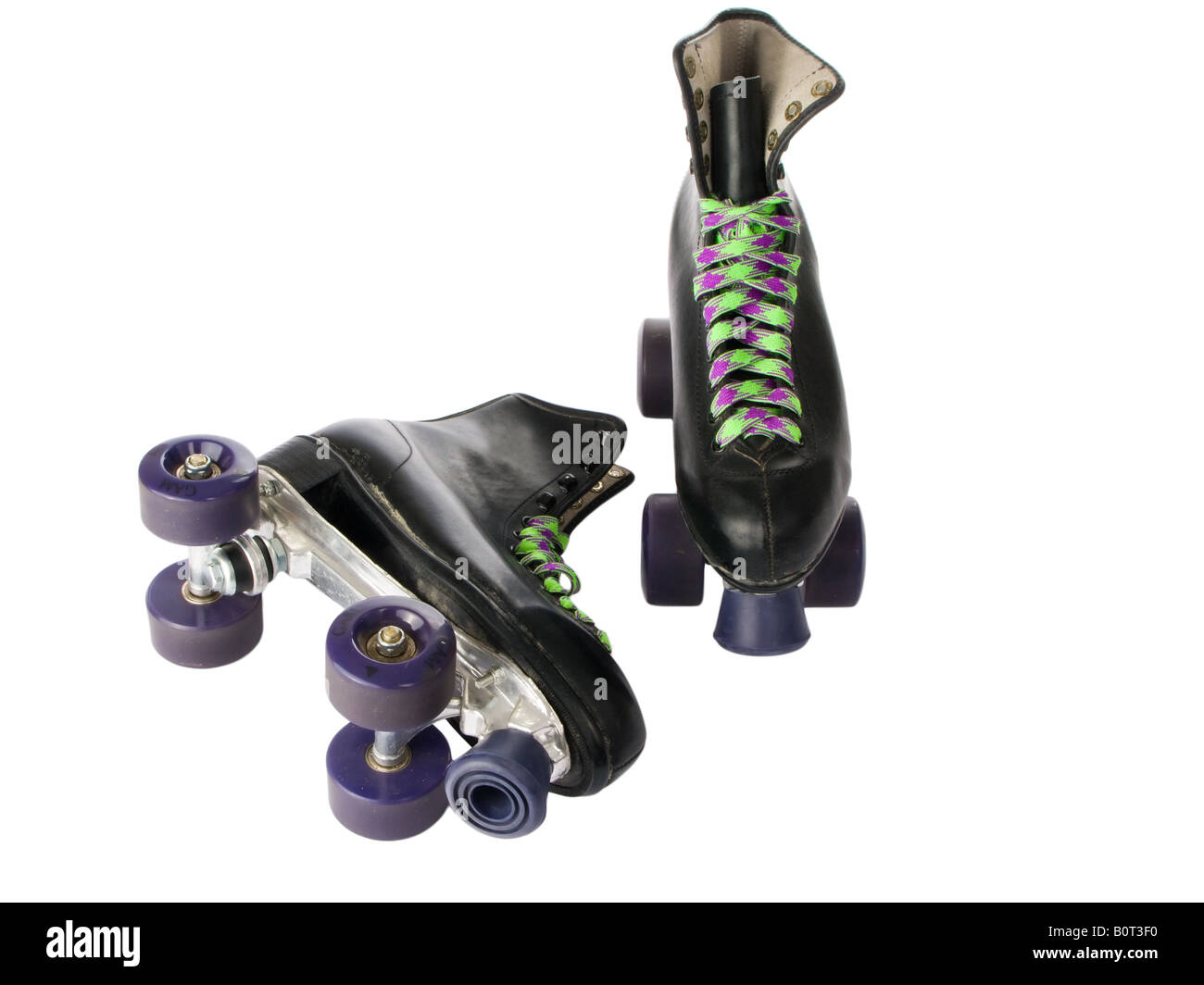 Retro roller skates isolated on white background Stock Photo - Alamy