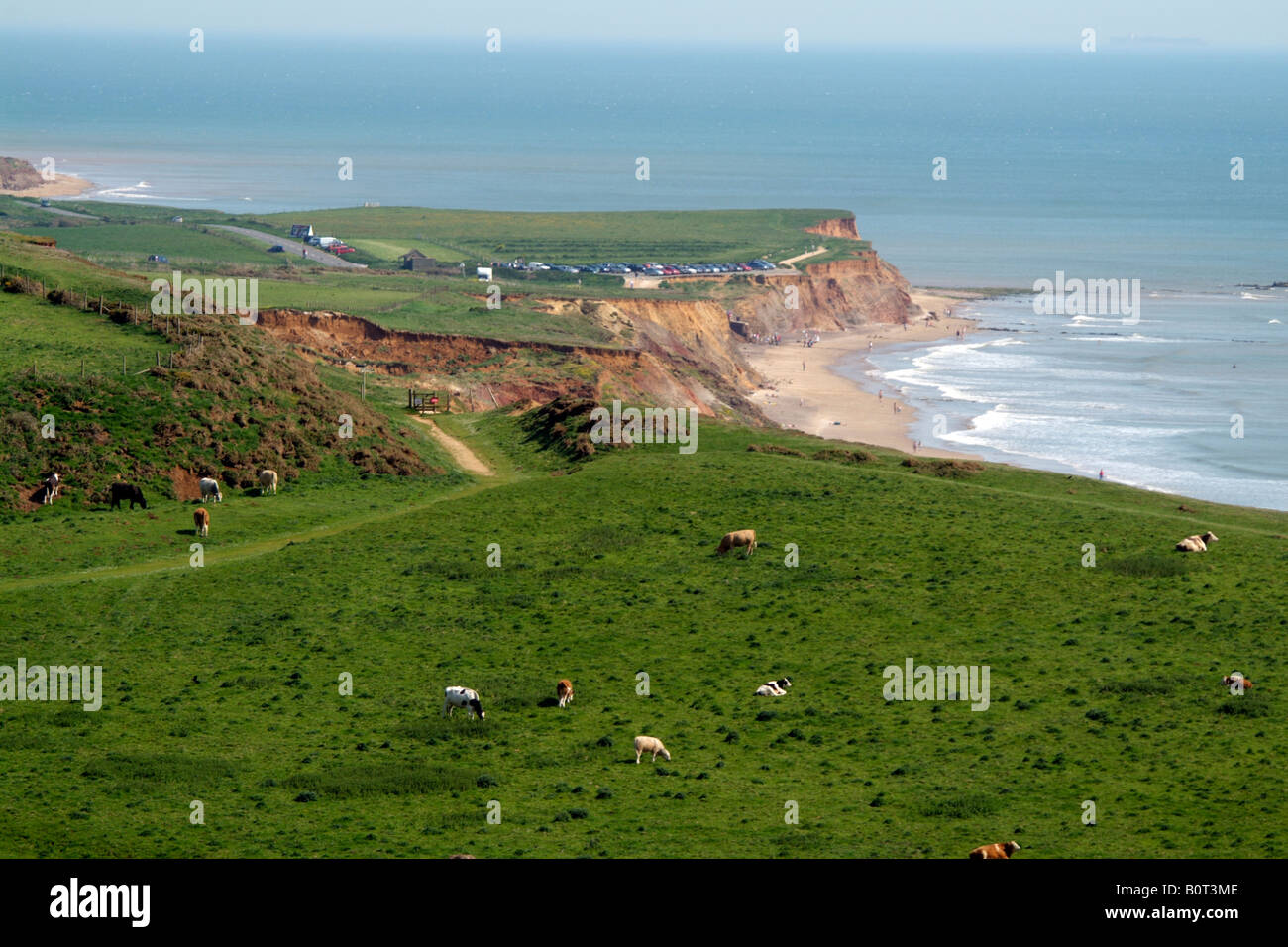 Coastal Footpath and farmland at Compton Bay looking toward Hanover ...