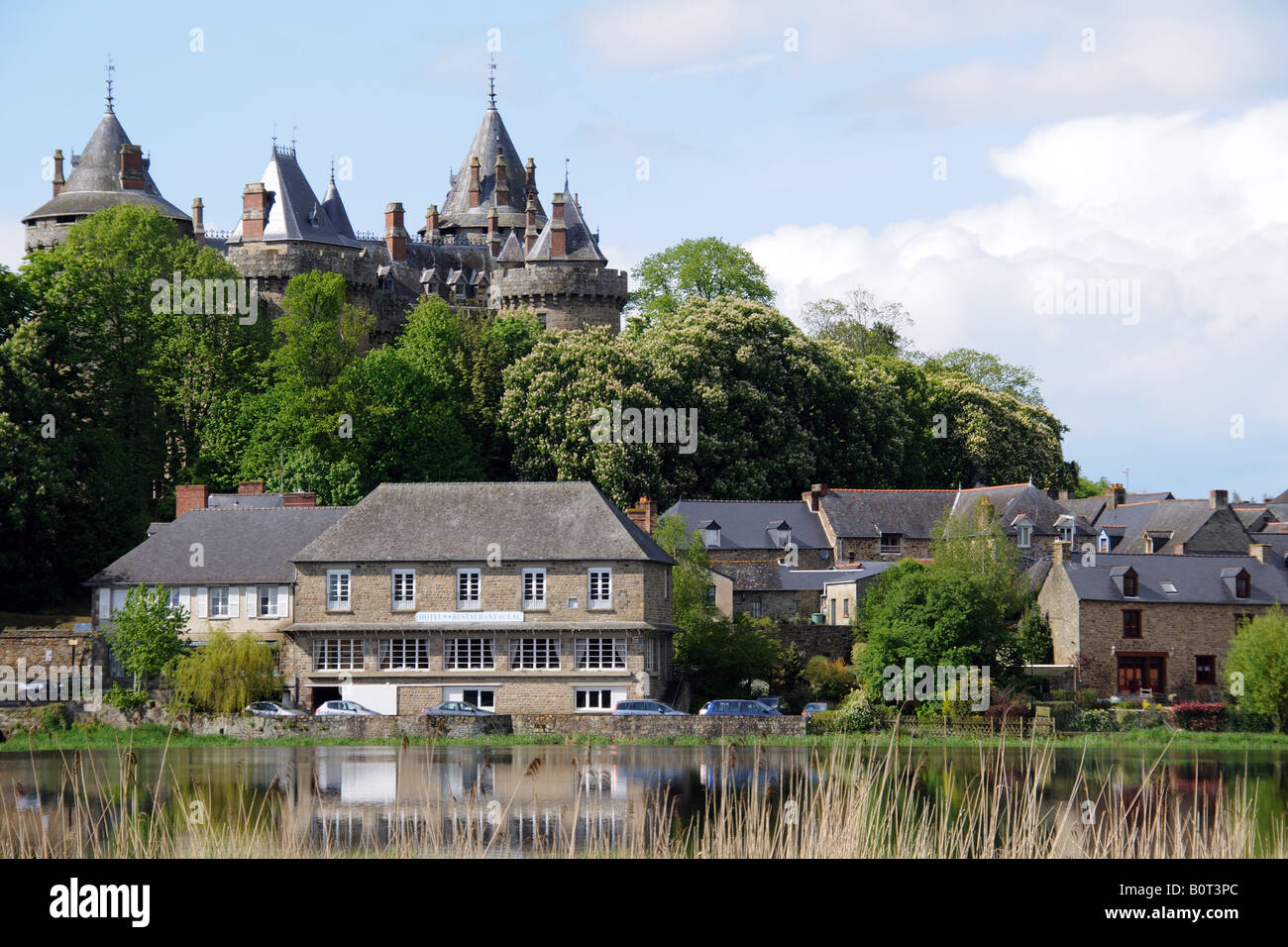 The Lake and Chateau de Combourg in Northern Brittany France Stock ...