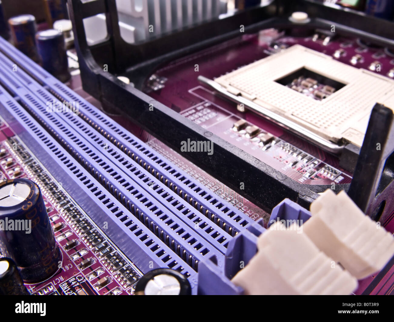 Macro of the Ram memory slots in a pc motherboard Stock Photo - Alamy