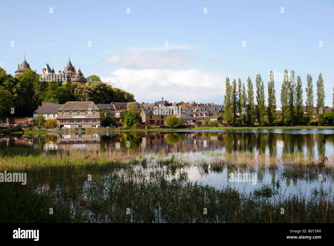 The Lake and Chateau de Combourg in Northern Brittany France Stock ...