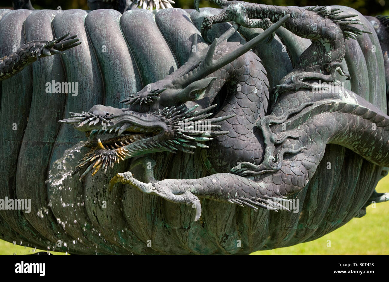 Fountain Detail Duffryn House Gardens Stock Photo - Alamy