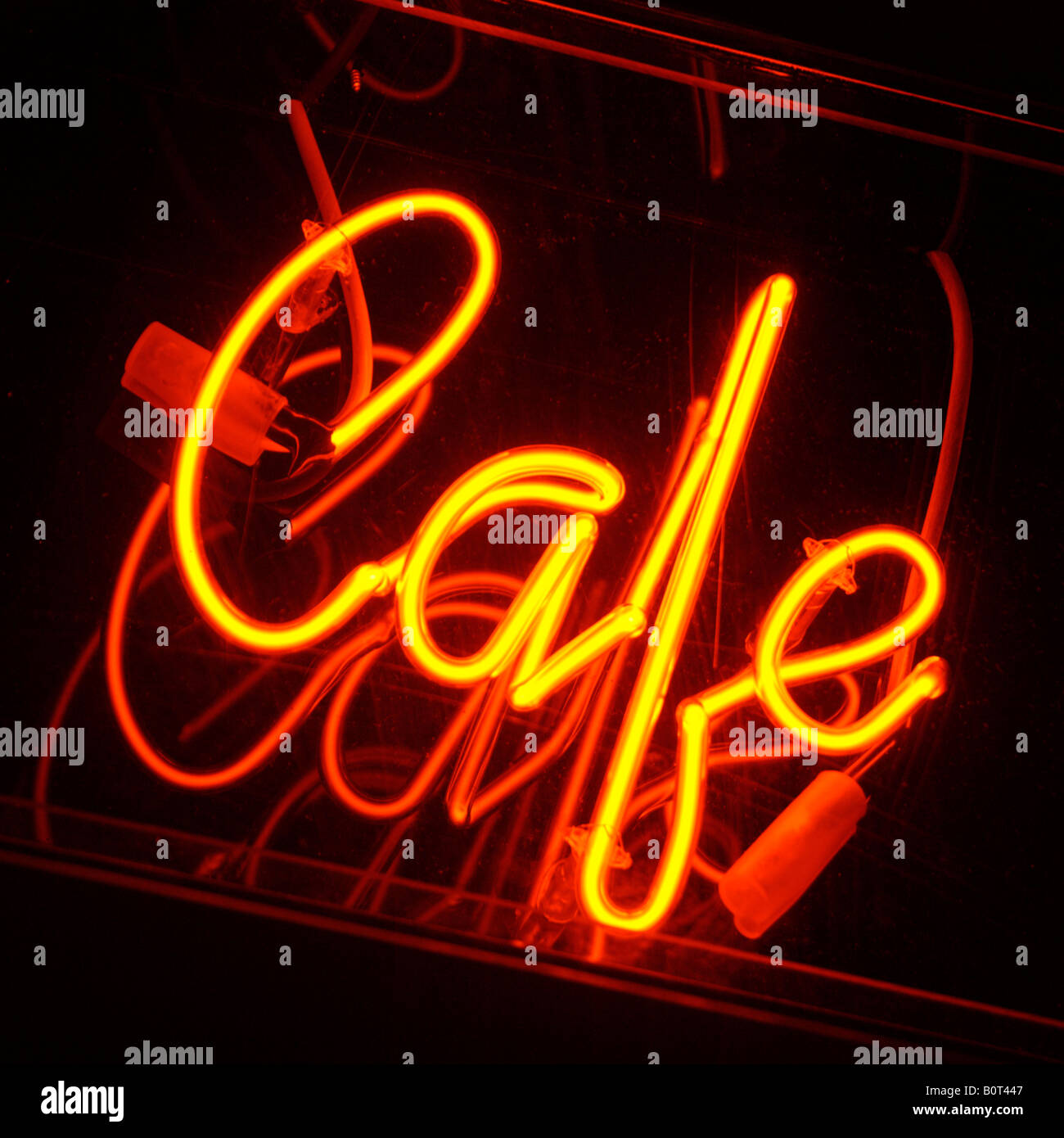 Cafe neon light Stock Photo - Alamy