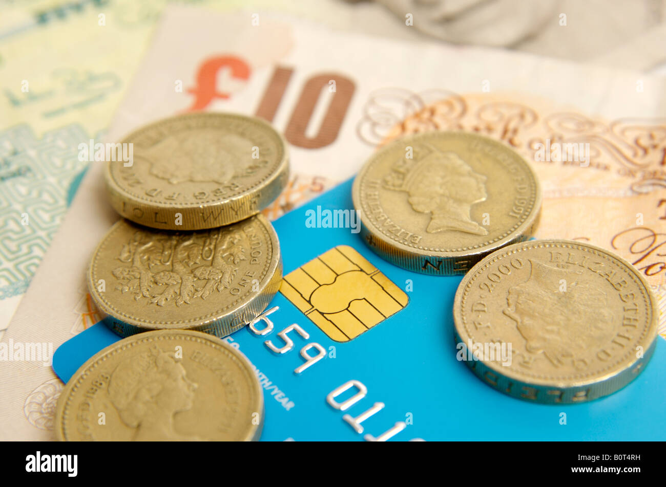 Uk cash and card Stock Photo - Alamy
