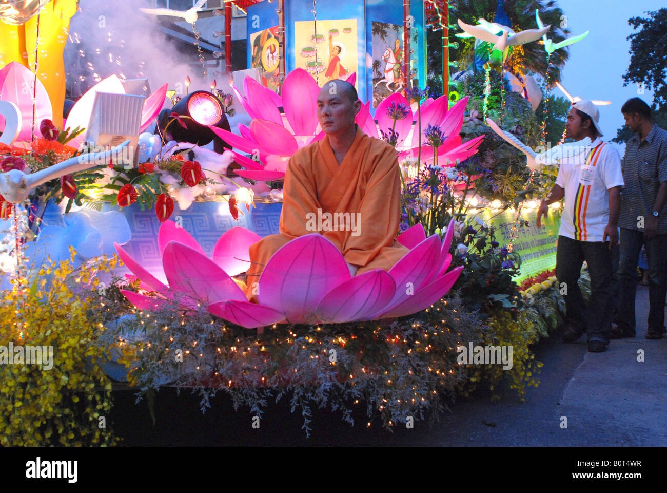 Wesak religious float procession Stock Photo - Alamy