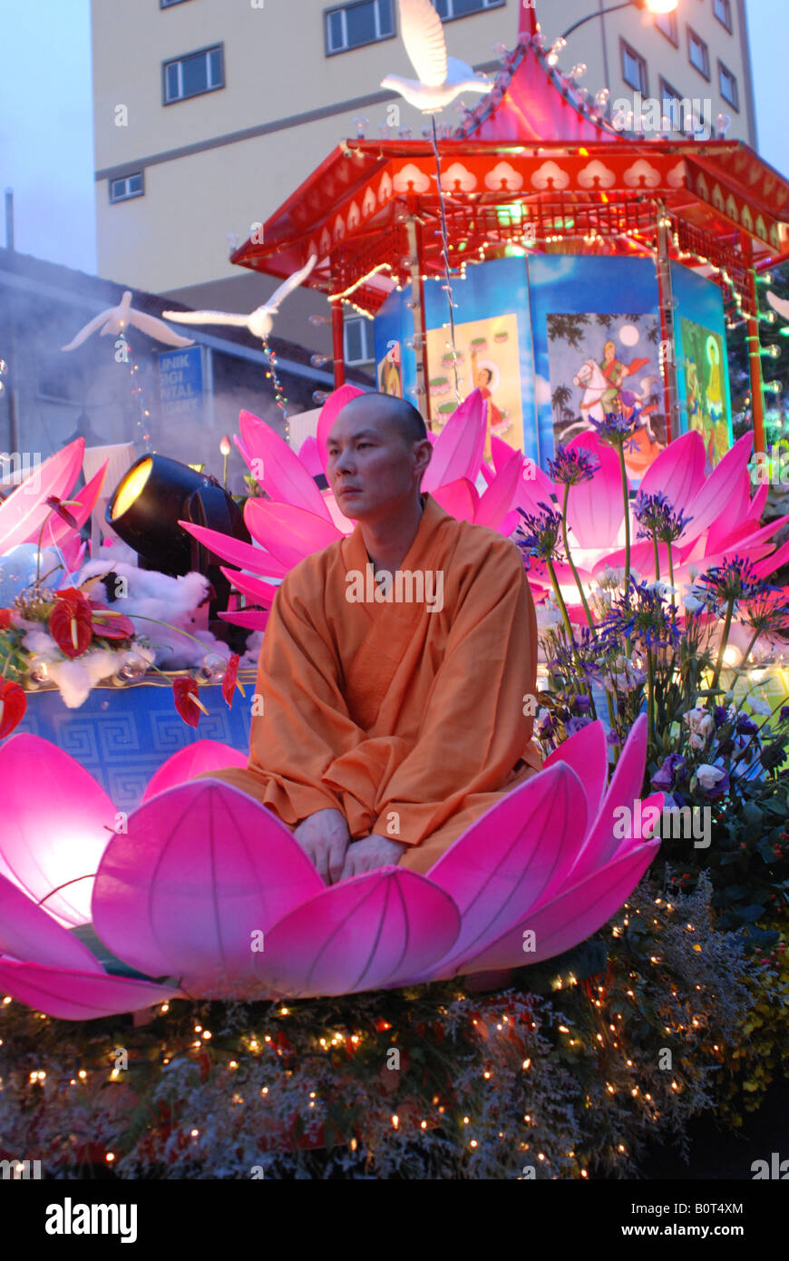 Wesak religious float procession Stock Photo - Alamy
