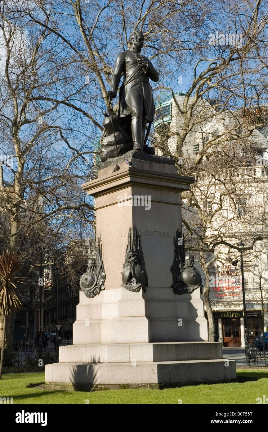 Victoria Embankment Gardens and Outram sculpture in spring, central ...
