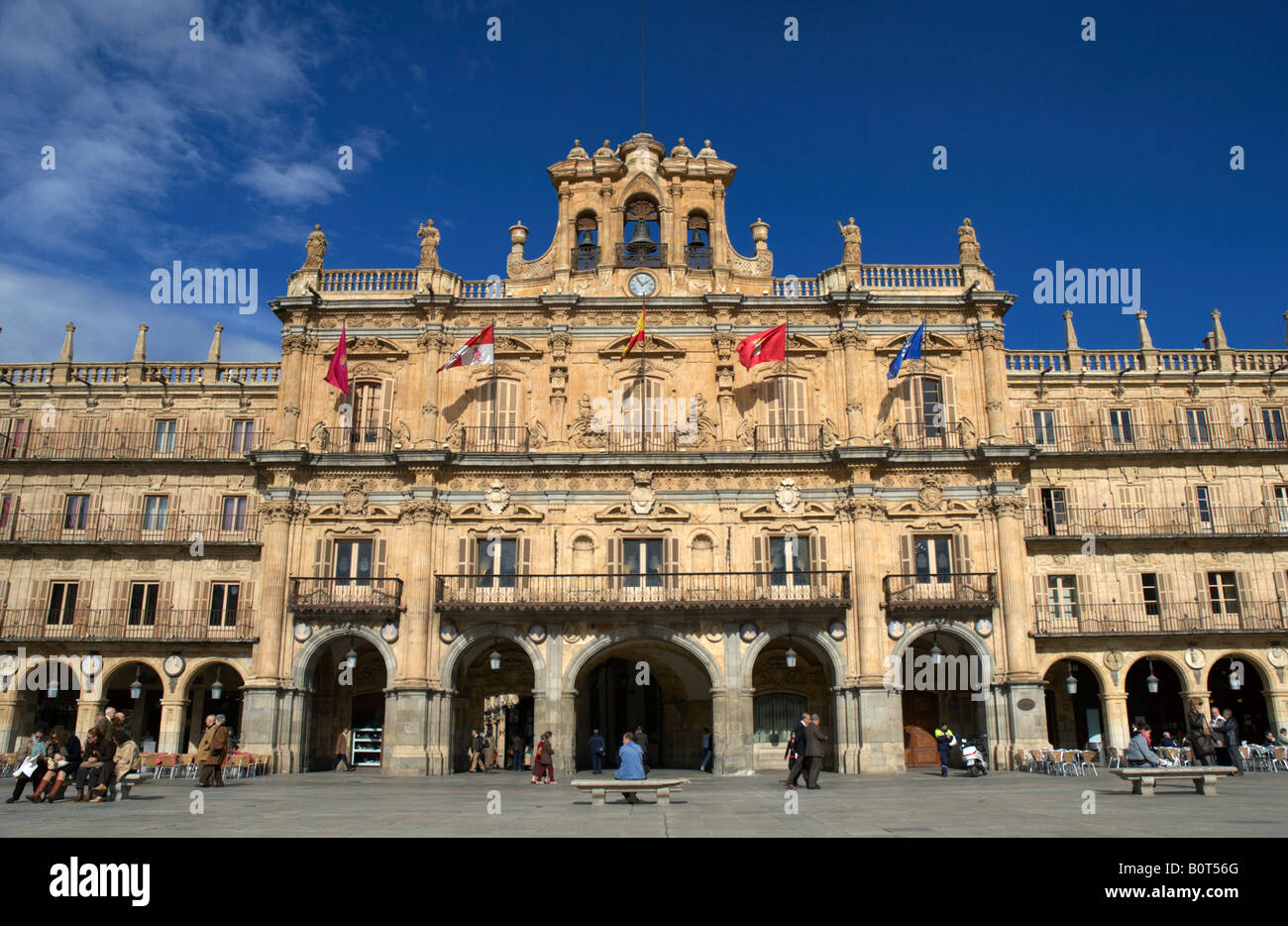 A building lining the Plaza Mayor in Salamanca, Spain Stock Photo - Alamy