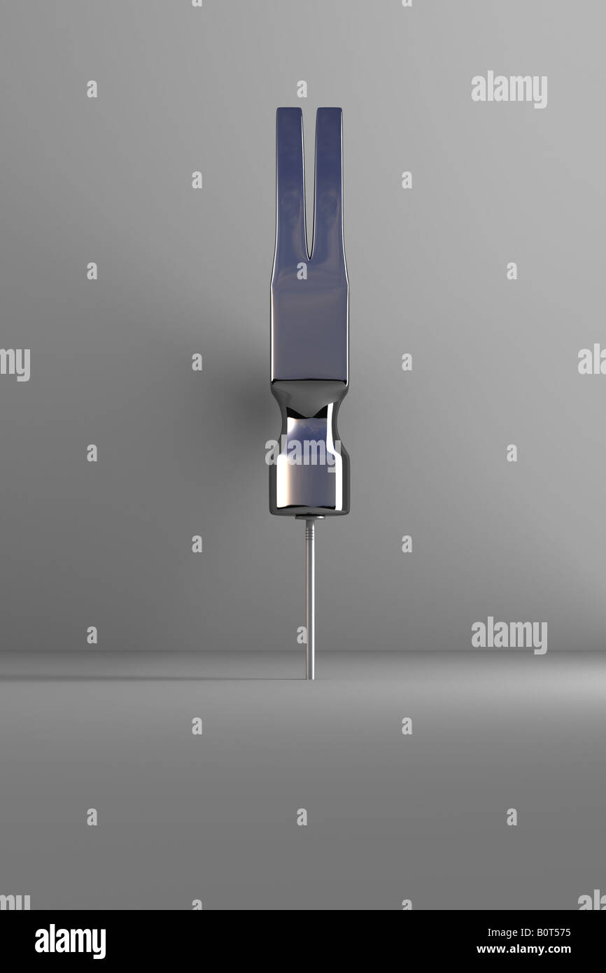 Hammer hitting nail on the head over gray background Stock Photo - Alamy
