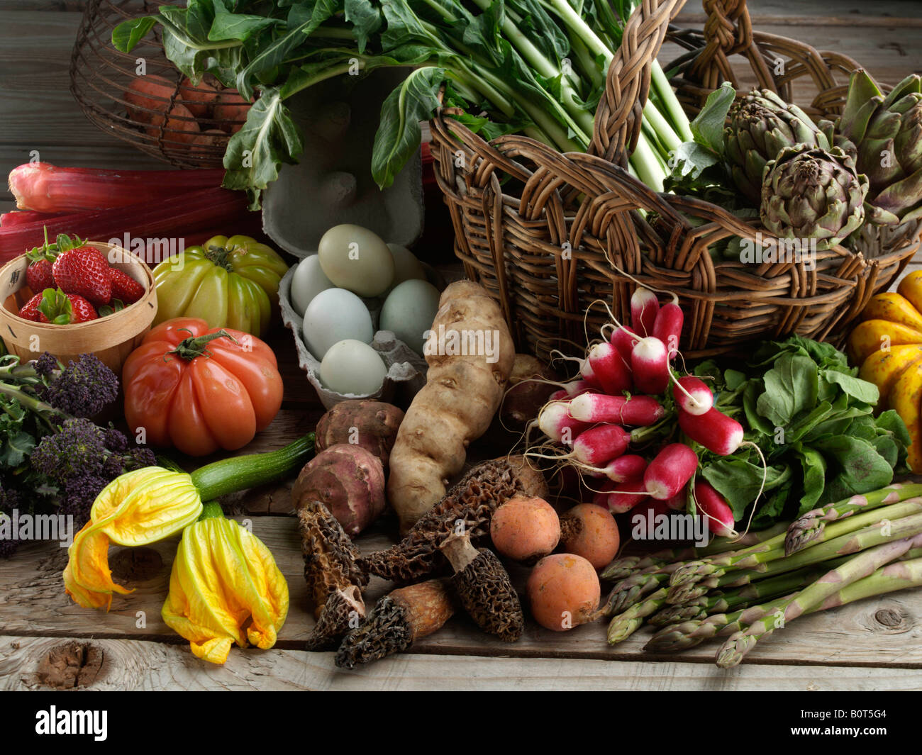Fresh produce ingredients gourmet editorial food Stock Photo - Alamy