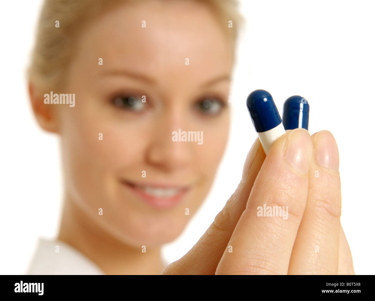 Nurse with capsule Stock Photo - Alamy