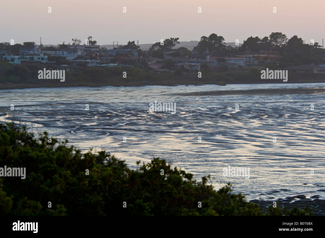Tidal mud flats at sunset near Baywood Park Morro Bay California Stock ...