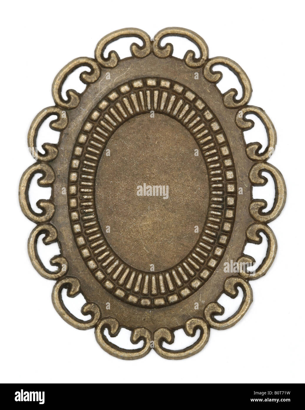 oval vintage brass frame on white background Stock Photo - Alamy