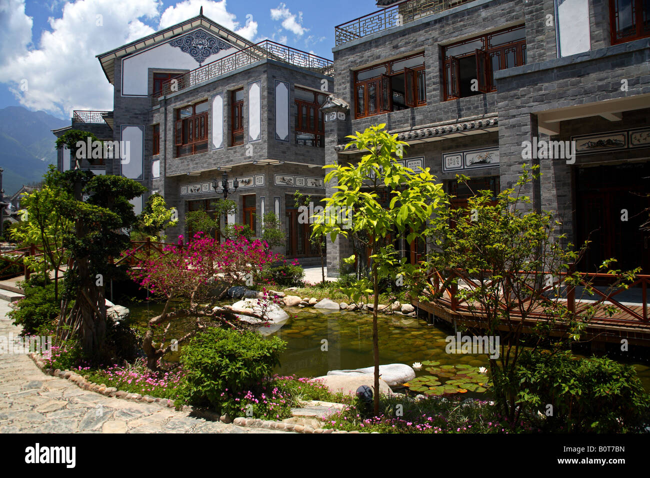 new housing - shopping area Stock Photo - Alamy