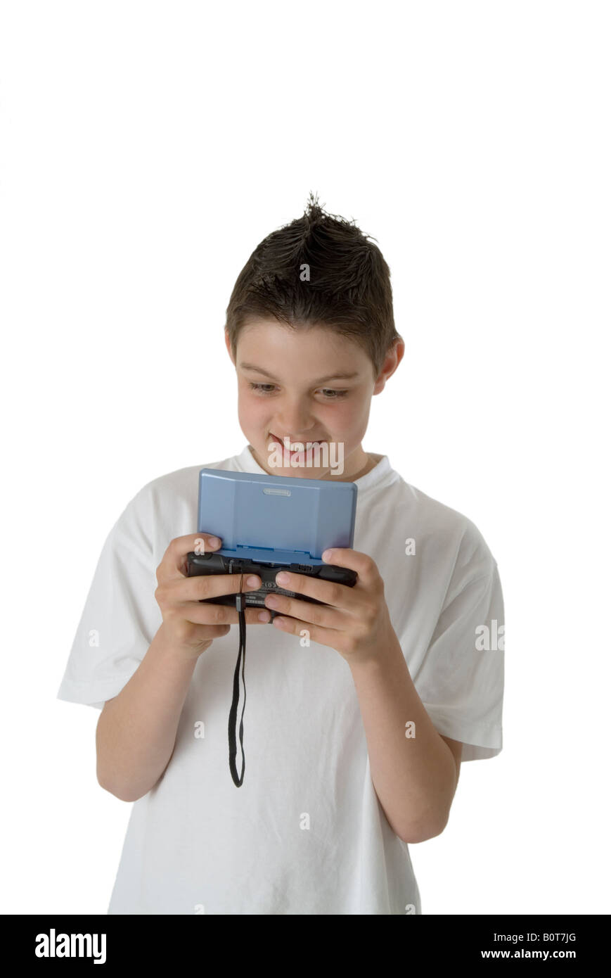 Kids playing handheld video game hi-res stock photography and images ...