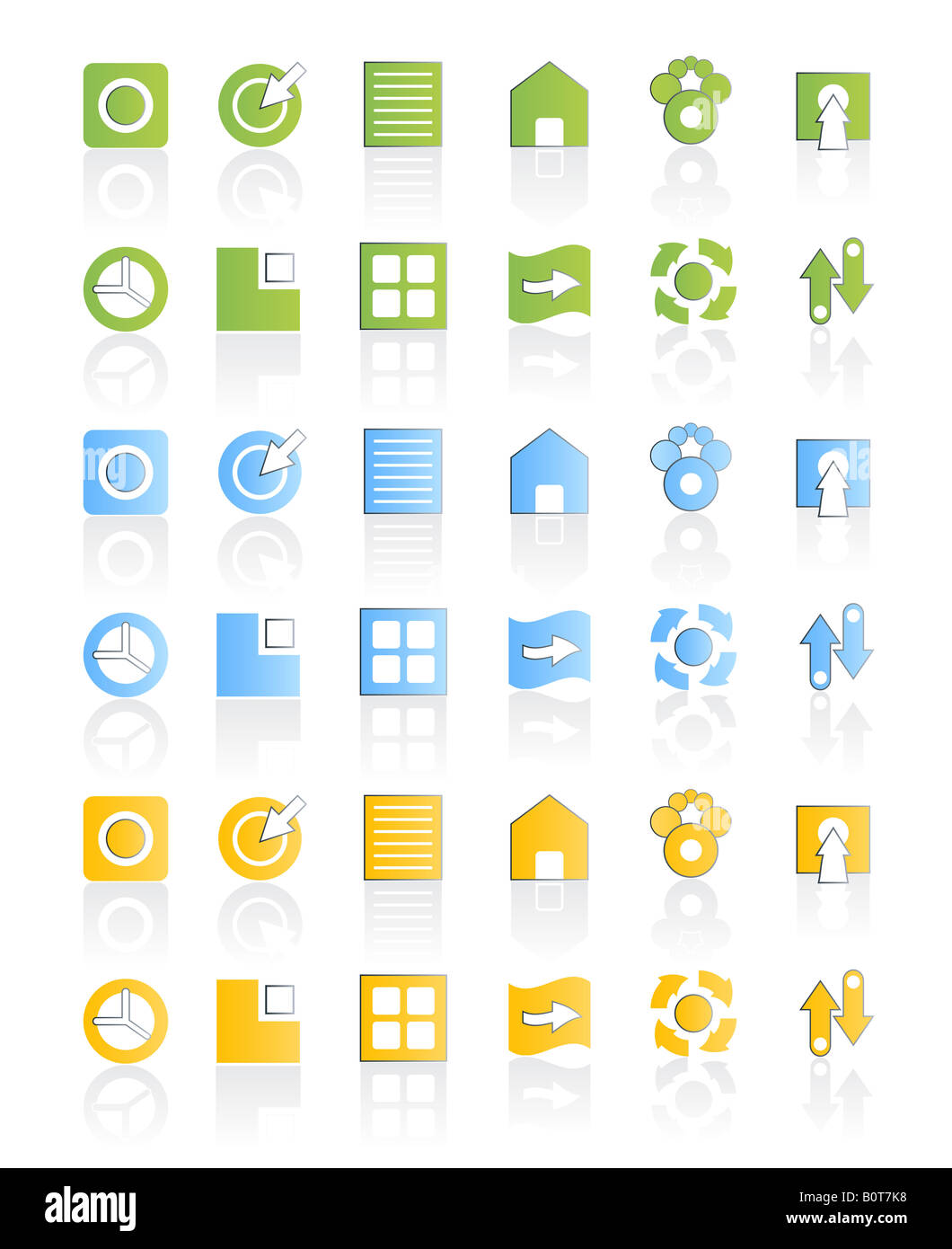 Vector illustration of a modern icon set collection in three different ...