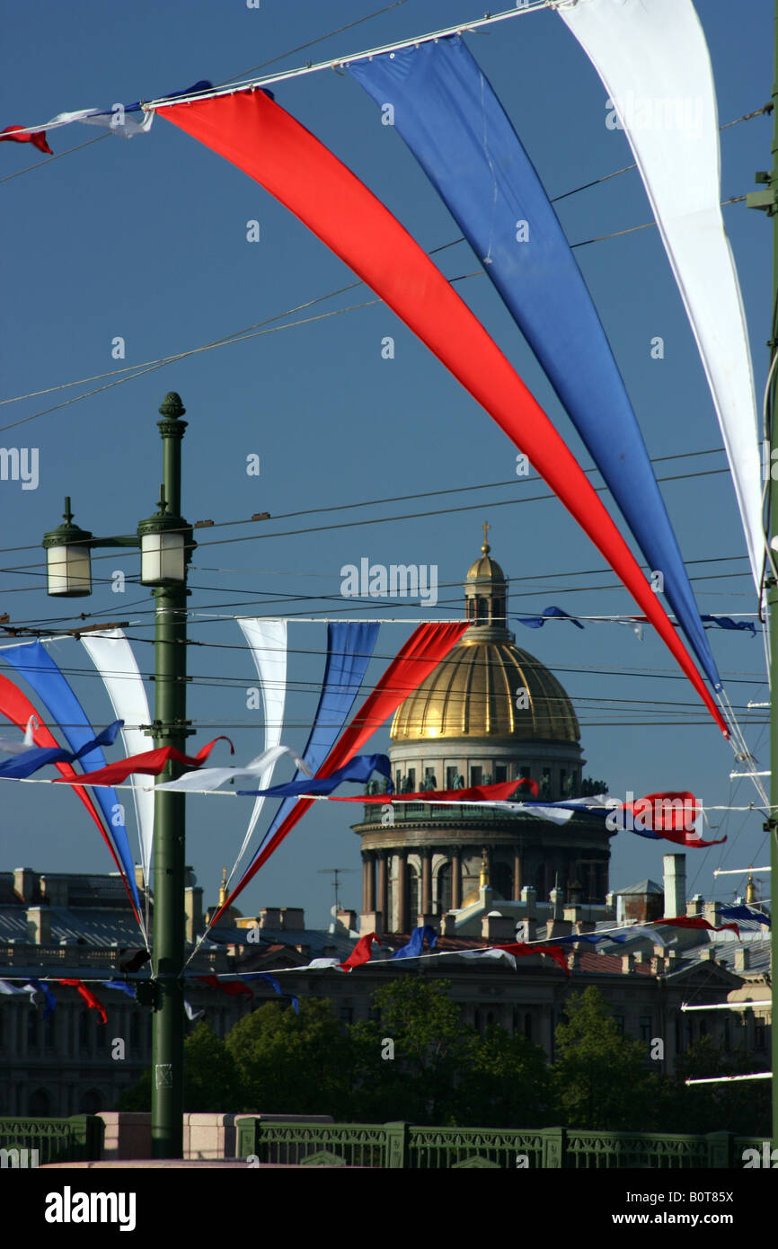 Tri-color decoration, St. Petersburg, Russia Stock Photo - Alamy