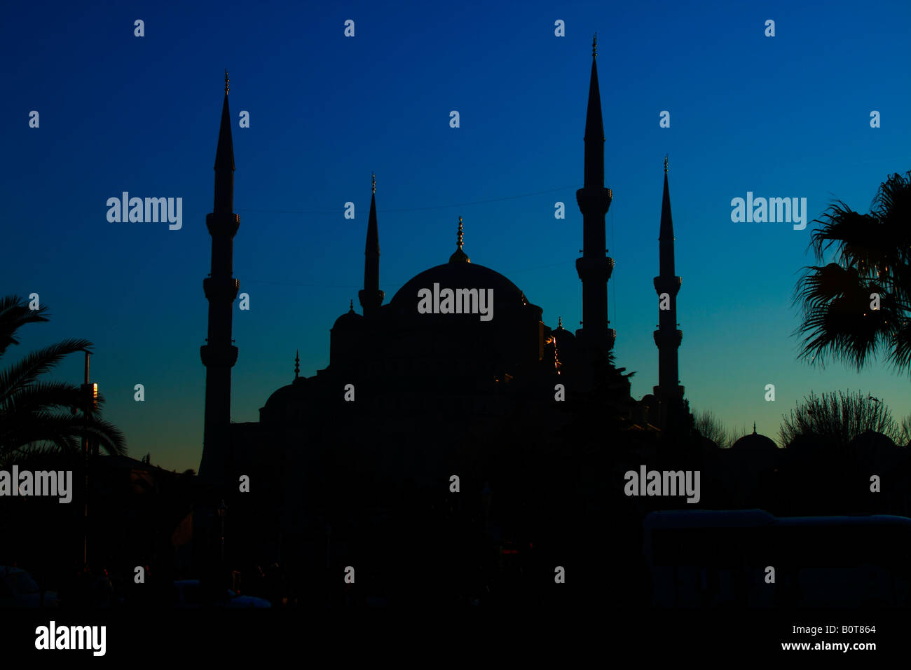 Sultan Ahmet Mosque - Blue Mosque Silhouette, Istanbul, Turkey Stock ...
