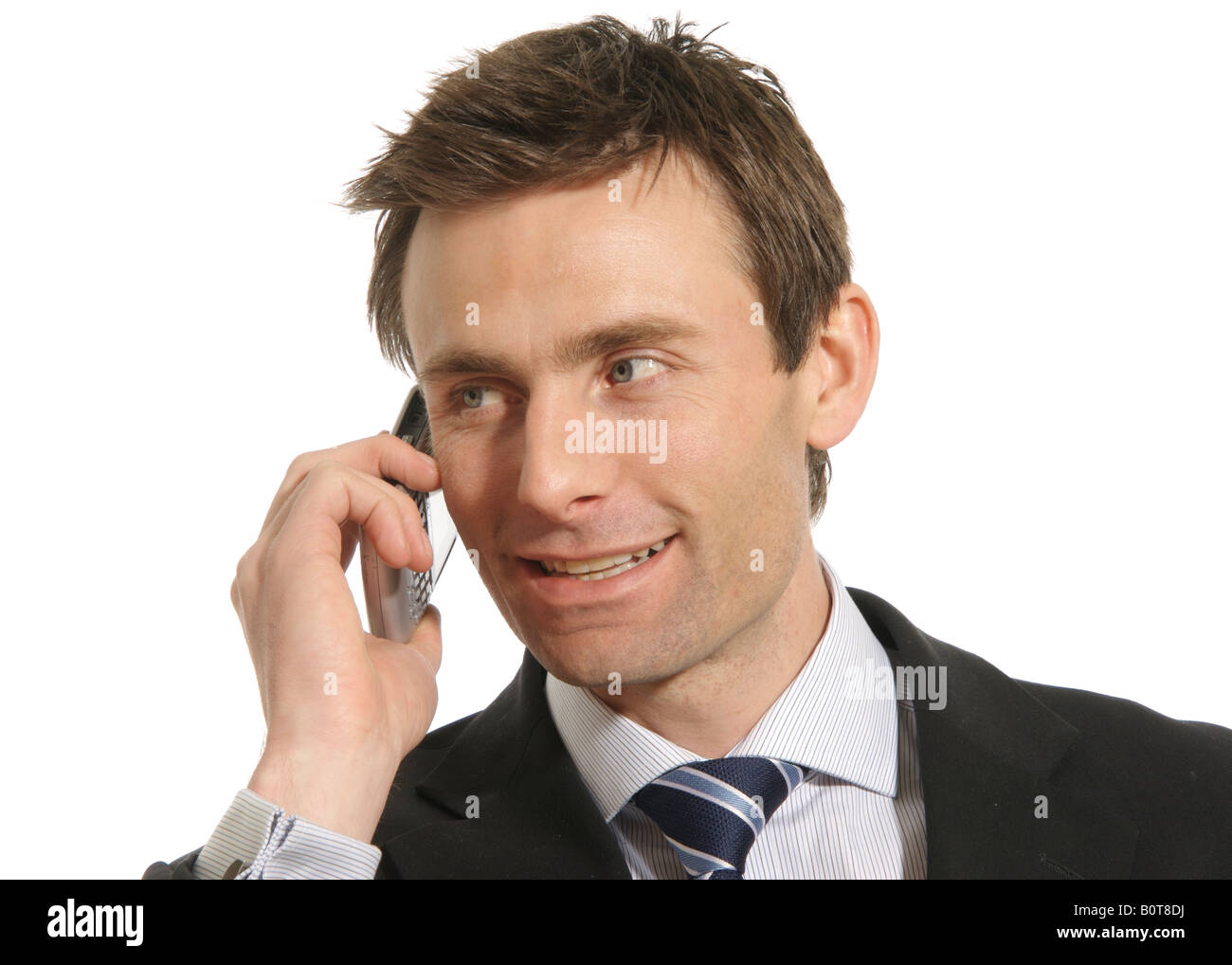 Talking phone young handsome Cut Out Stock Images & Pictures - Alamy
