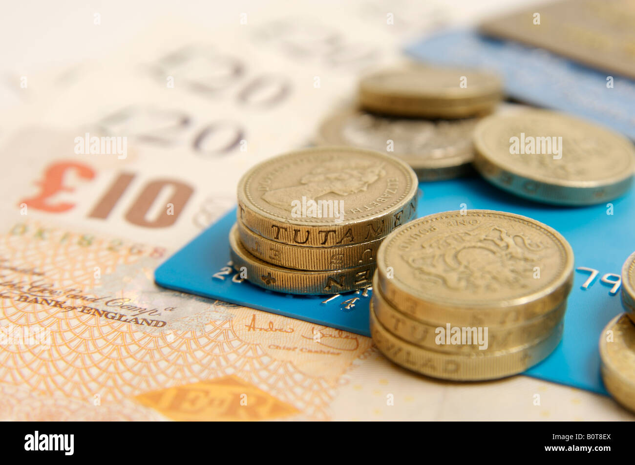 Uk cash and card Stock Photo - Alamy