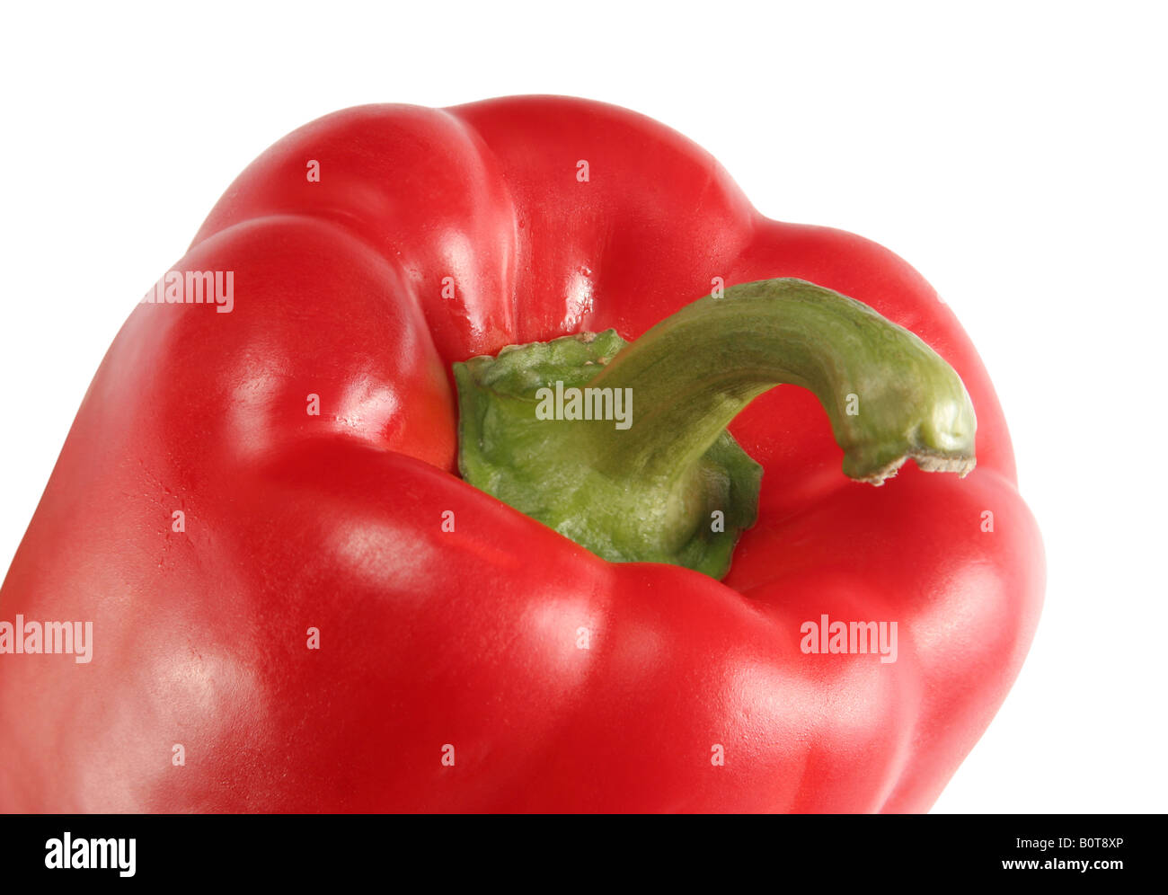 Part red pepper vegetable on white background Stock Photo - Alamy