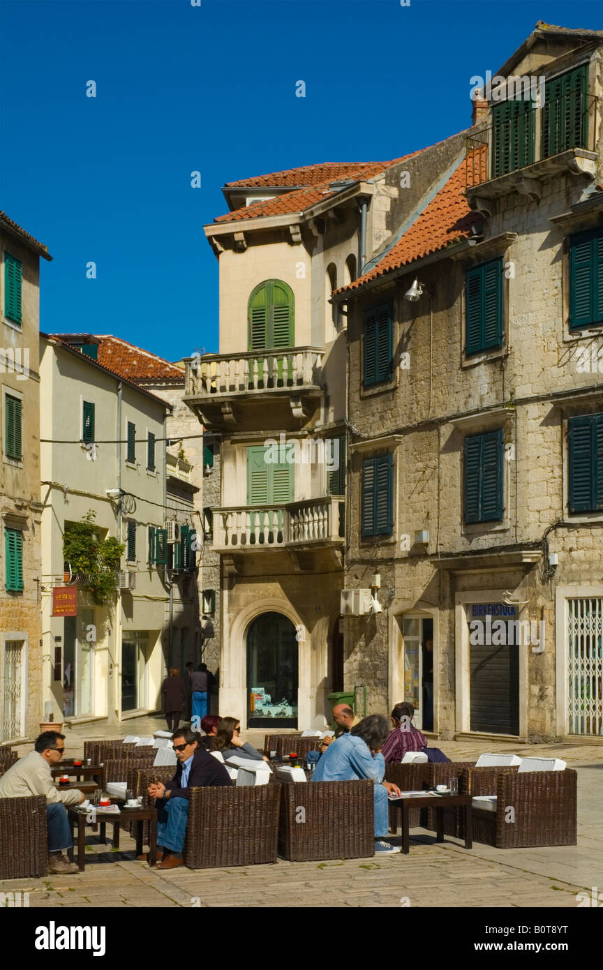 People in a cafe in Grad the old town of Split Croatia Europe Stock ...