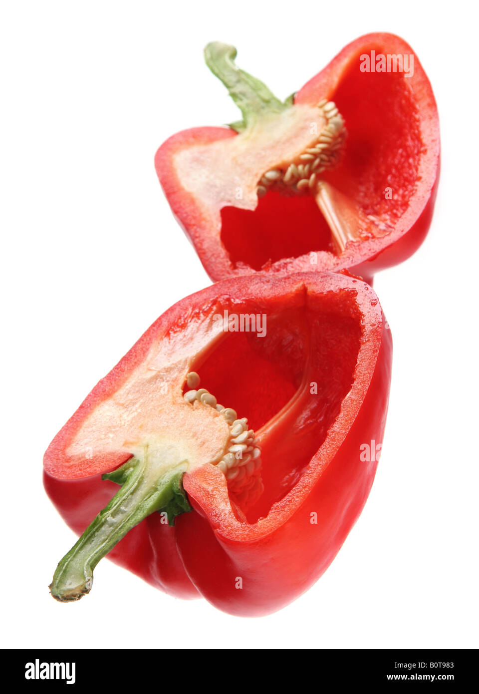 Pepper yellow vegetable detail isolated on white background Stock Photo ...