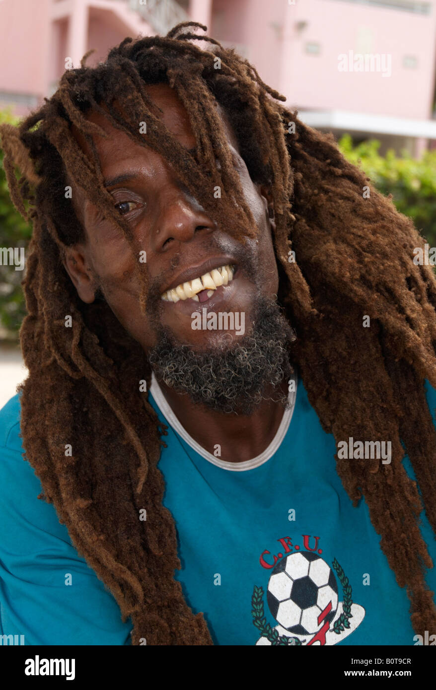A local Rastafarian man in St Lawrence Gap, Barbados poses for the ...