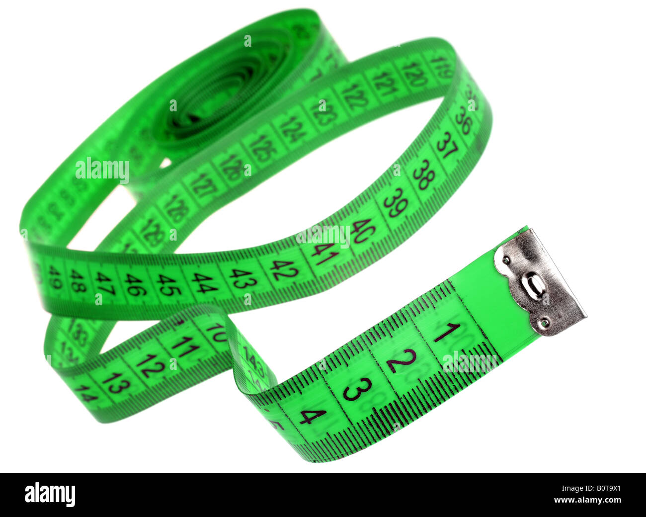Centimeter tape detail isolated on white background Stock Photo - Alamy