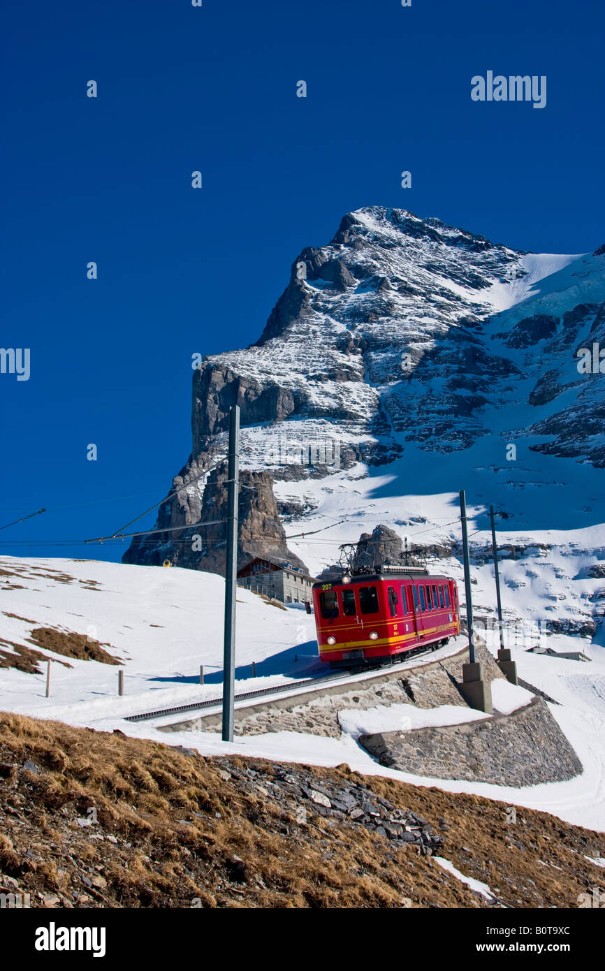 Jungfraubahn Train under the Eiger Stock Photo - Alamy