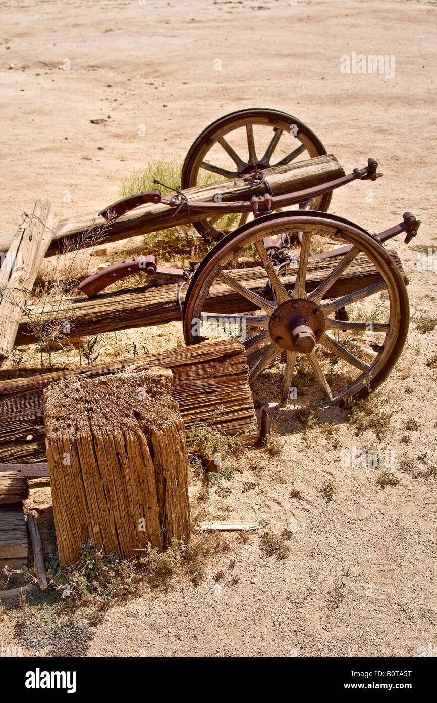 Old cart made from wood and ore cart wheels Stock Photo - Alamy