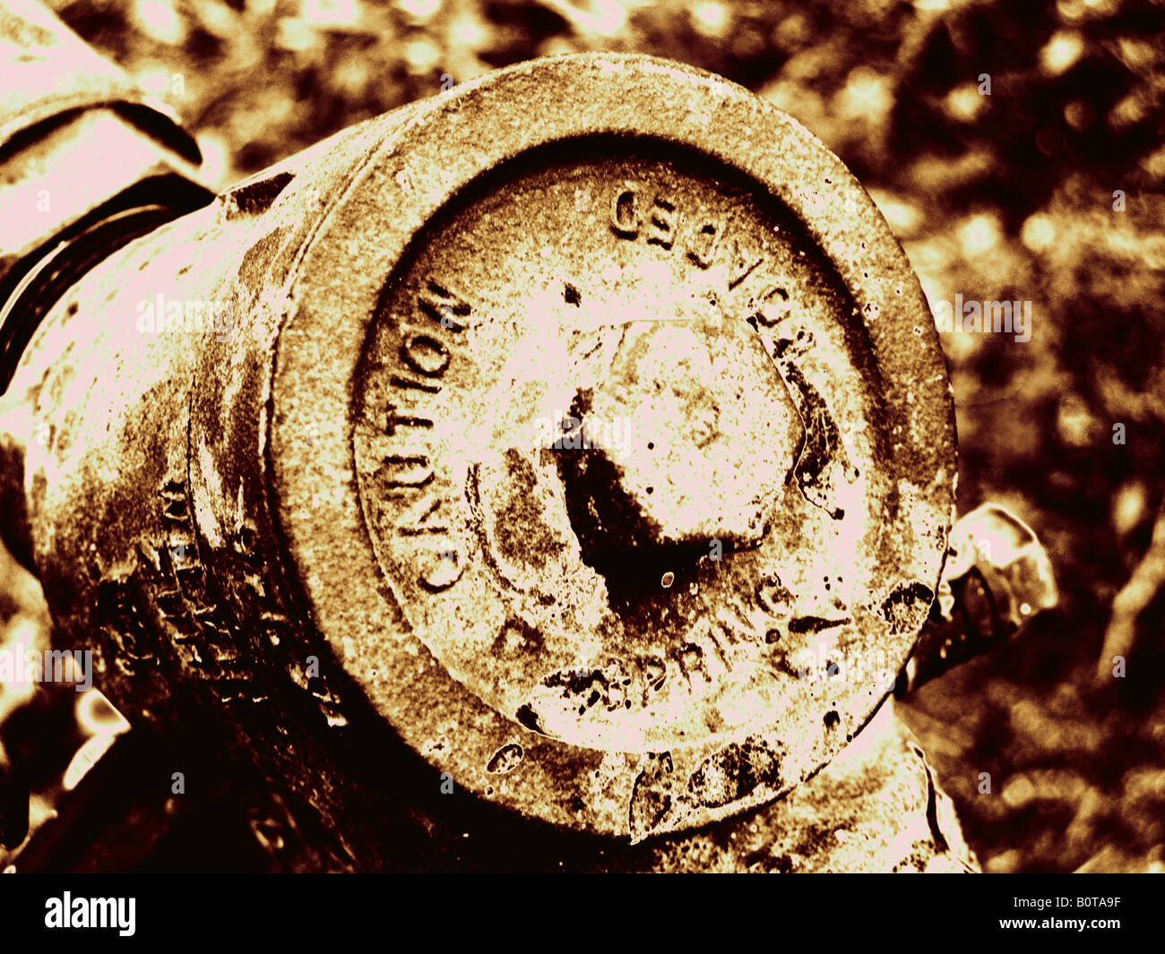 very old photograph of a irrigation pipe valve Stock Photo - Alamy