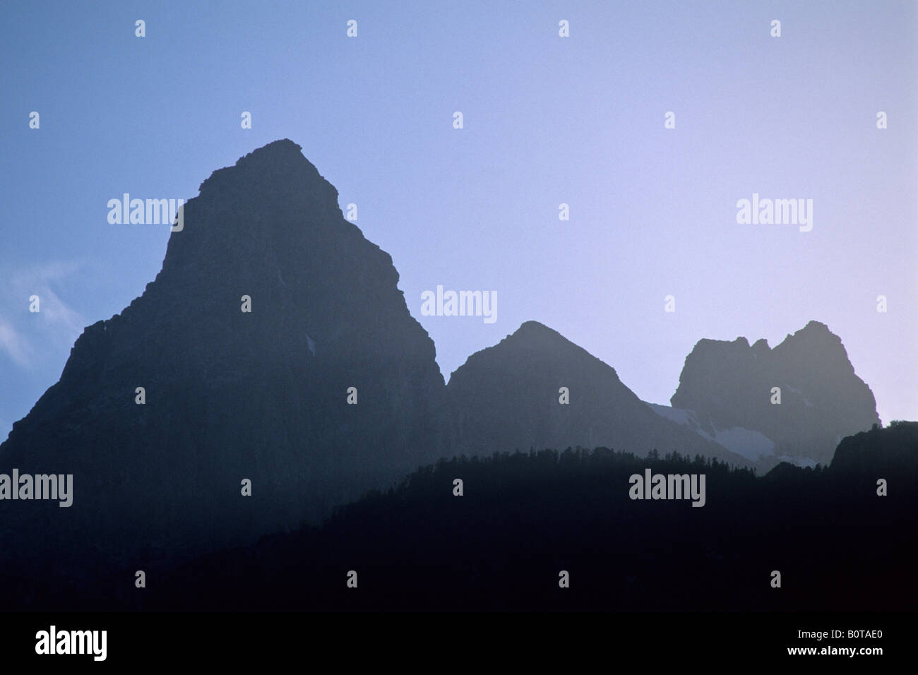 The Grand Teton backlit by late afternoon sun Grand Teton Nat l Pk ...